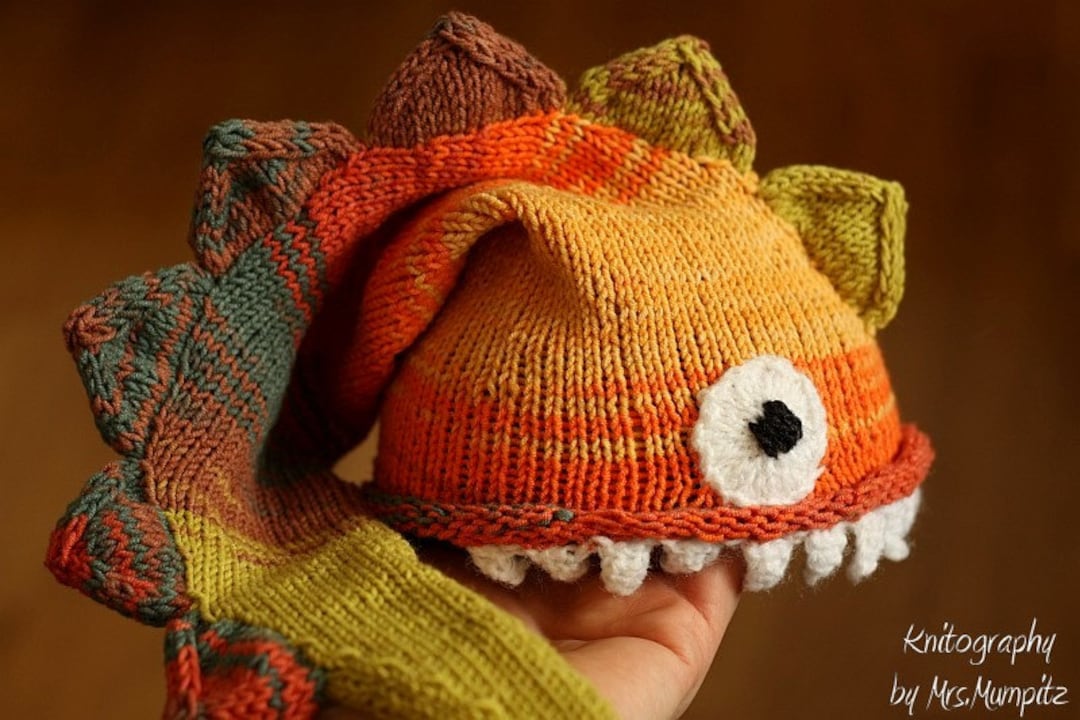 Dragon Hat Knitting Pattern for Different Sizes, Baby to Adult, PDF Download, Winter Fashion DIY ...