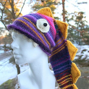 Dragon Hat Knitting Pattern for Different Sizes, Baby to Adult, PDF ...