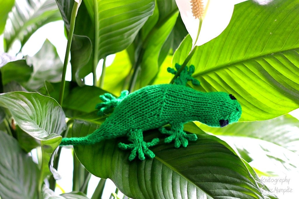 Gecko knitting pattern PDF instant download Lizard knitting | Etsy