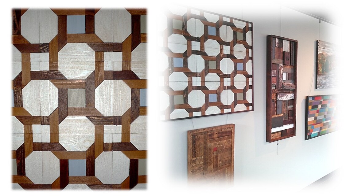 Wood Quilt Block Art 36 Square Reclaimed Pieced Wood - Etsy