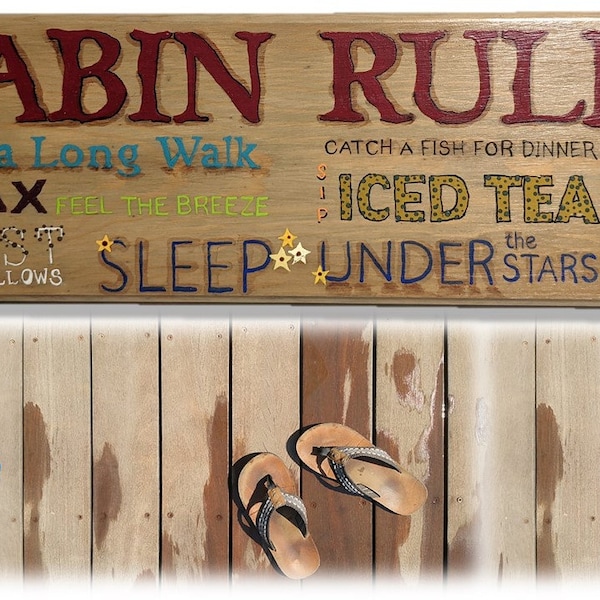 Cottage Rules Sign - Etsy