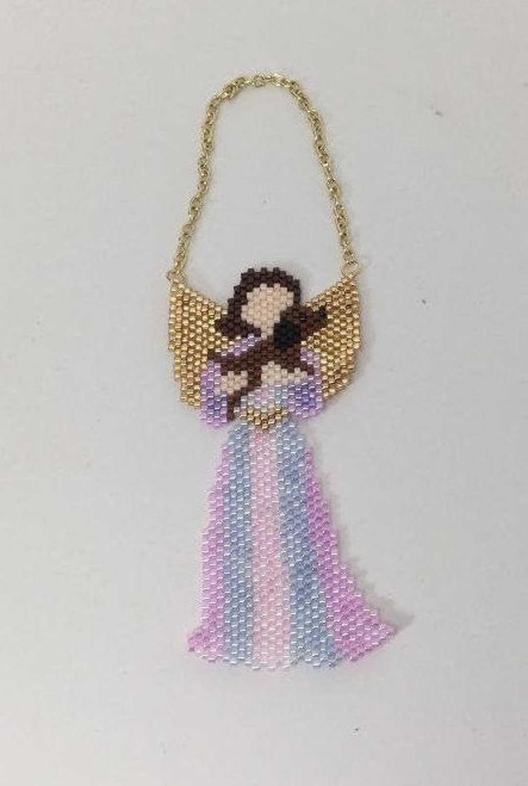 Angel With Dog - PDF for Shaped Peyote/brick Stitch Pattern - Etsy