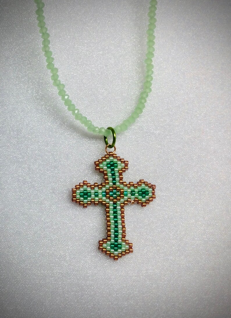 May Emerald Birthstone Month Cross Pattern - Brick Stitch and Odd Count ...