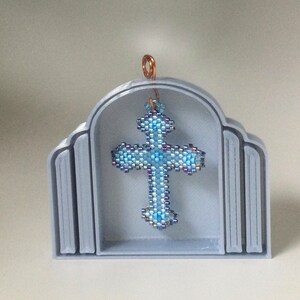 Cross in Shades of Blue - Brick Stitch and Peyote Patterns - 2 PDF ...