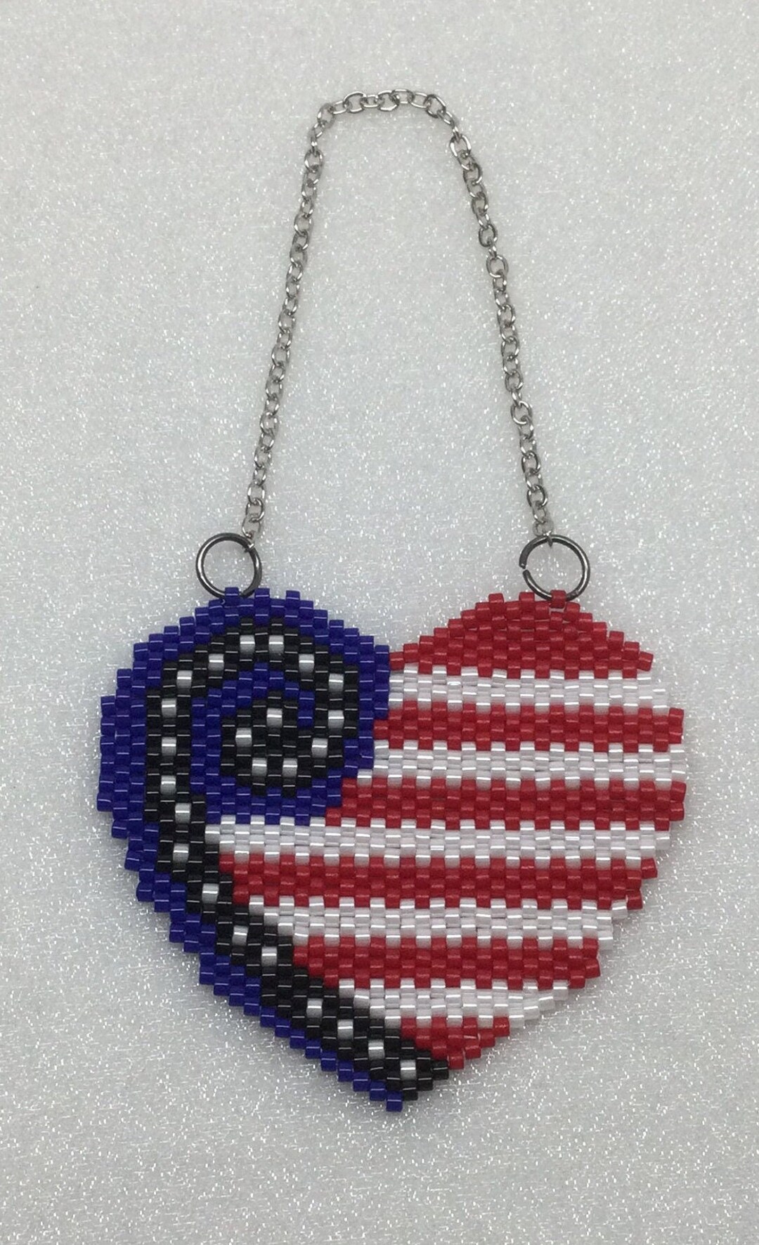 Patriotic Heart Swirl - Shaped Peyote (brick Stitch) and Even Count ...