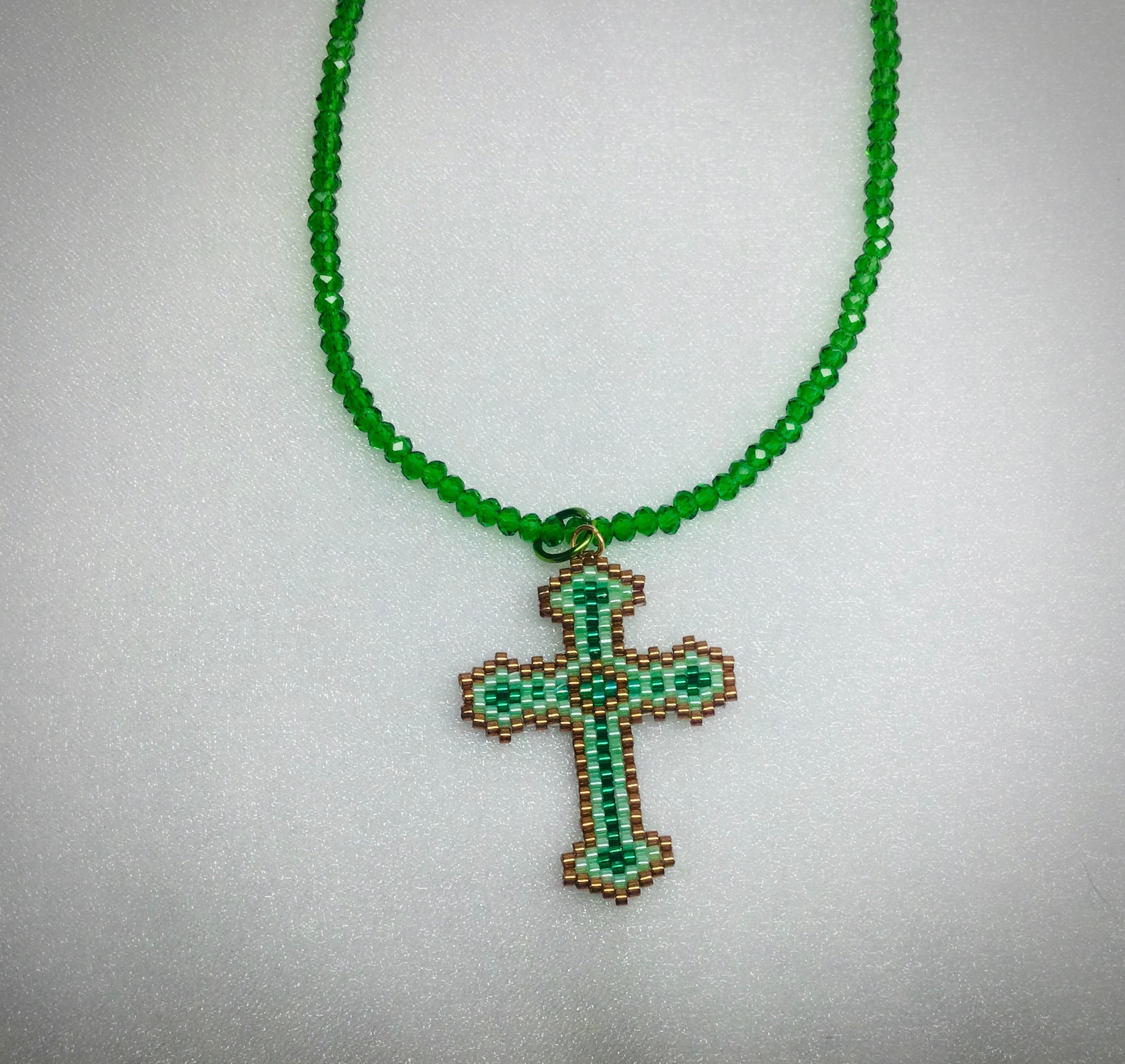 May Emerald Birthstone Month Cross Pattern - Brick Stitch and Odd Count ...