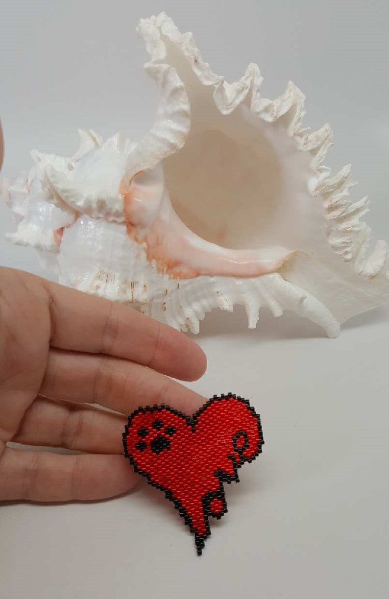 Love Heart and Paw Print Love Heart - 2 Pdfs for Shaped Peyote/brick ...