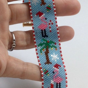 Christmas Holiday Flamingos Bracelet Pattern - PDF for Even Count ...
