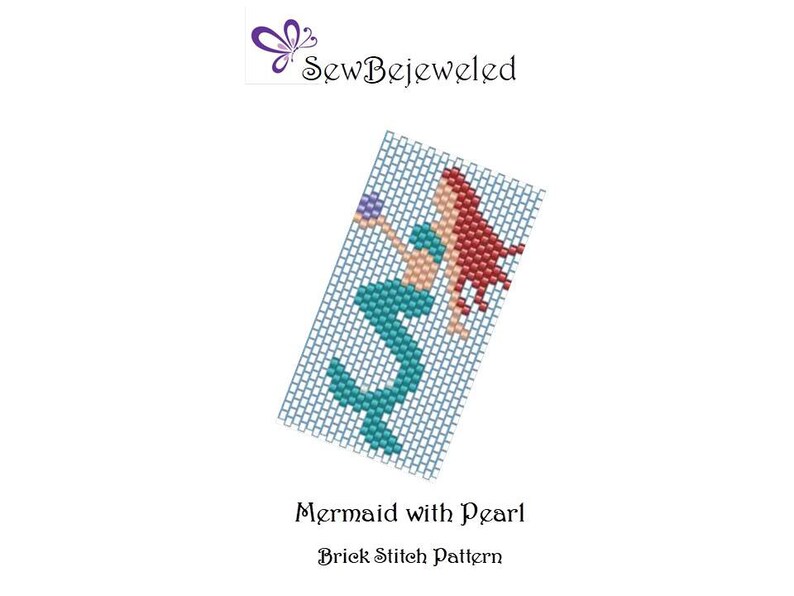 Mermaid With Pearl 3 Beading Patterns Mermaid With Striped - Etsy