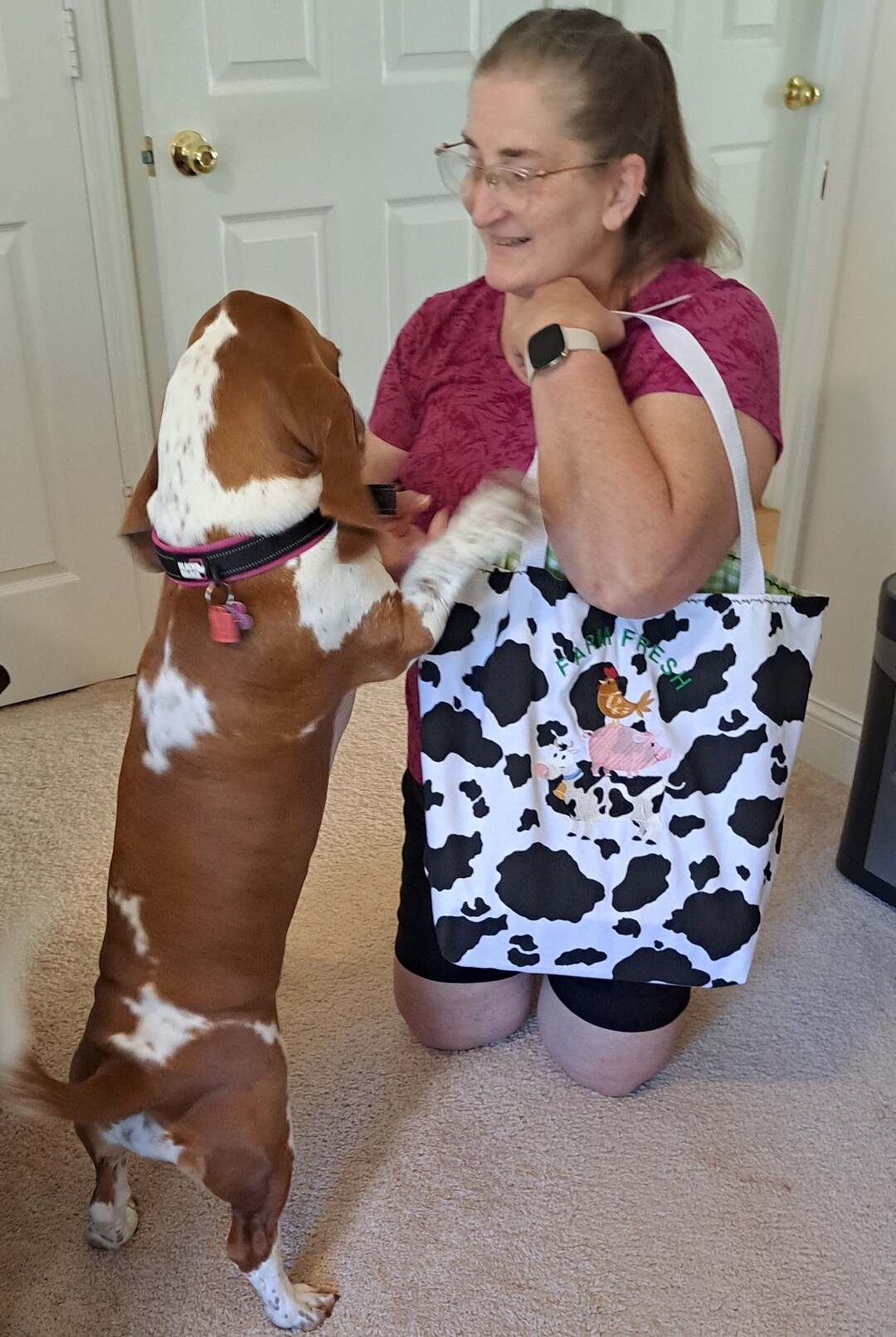 Custom Lined Tote Farm Fresh Cow Print Pig Rooster Grocery/shopping ...