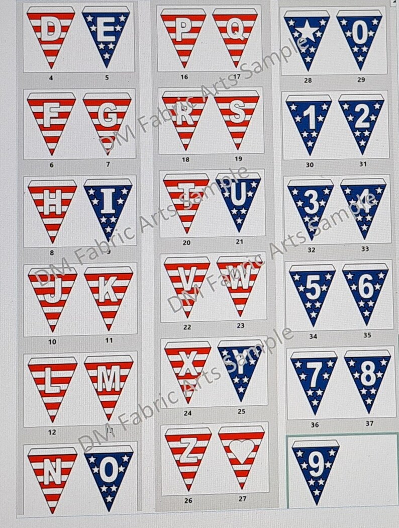 Printable Patriotic Banner Alphabet - Etsy