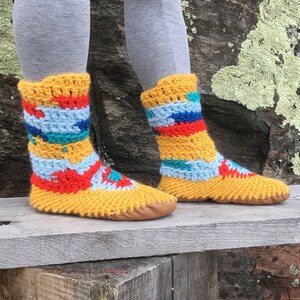 Orange Slipper Boots, Crochet Cottage Slippers, Padraig Slippers ...