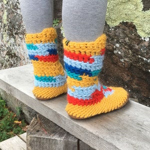 Orange Slipper Boots, Crochet Cottage Slippers, Padraig Slippers ...