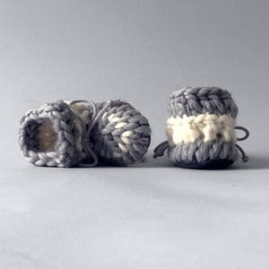 Grey Baby Booties Wool Baby Moccasins Boots for Boys and Girls Newborn ...