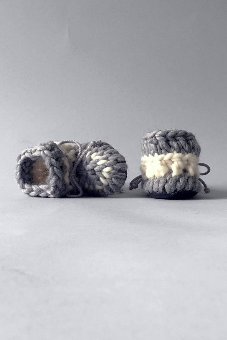 Grey Baby Booties Wool Baby Moccasins Boots for Boys and - Etsy