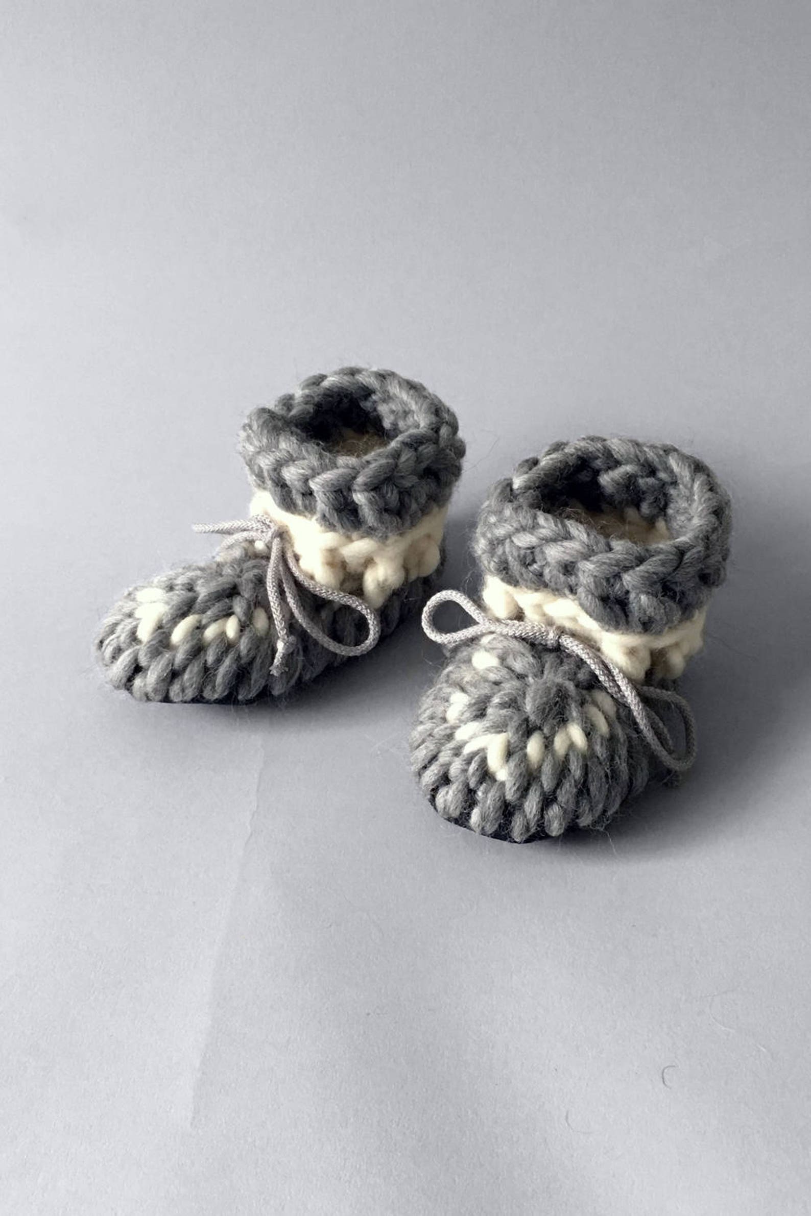 Grey Baby Booties Wool Baby Moccasins Boots for Boys and | Etsy