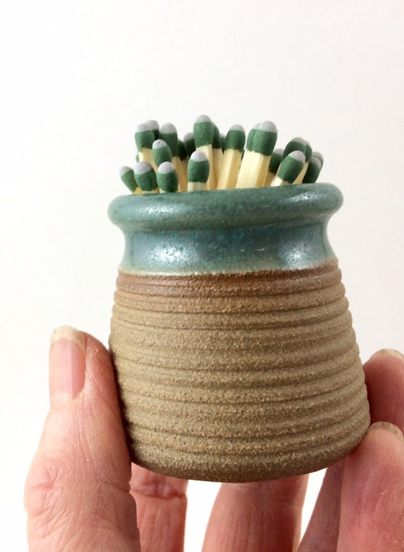 Pottery Match Striker Green Match Holder Rustic Match - Etsy