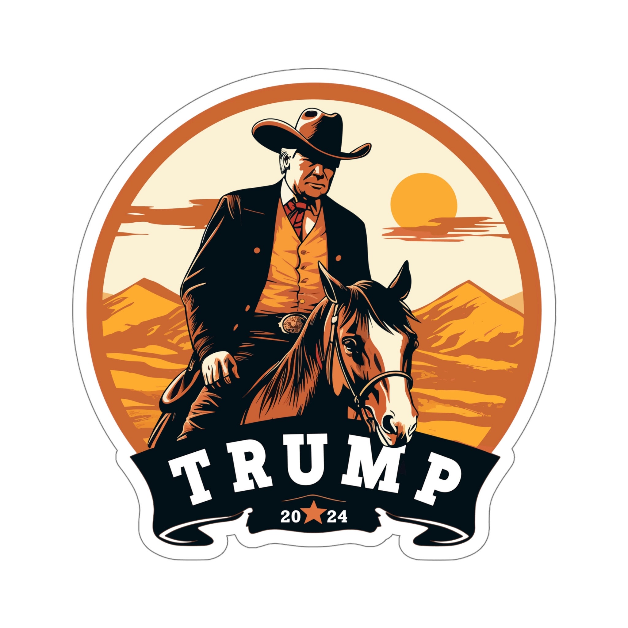 Make America Cowboy Again - Trump Western 2024 Sticker - Etsy