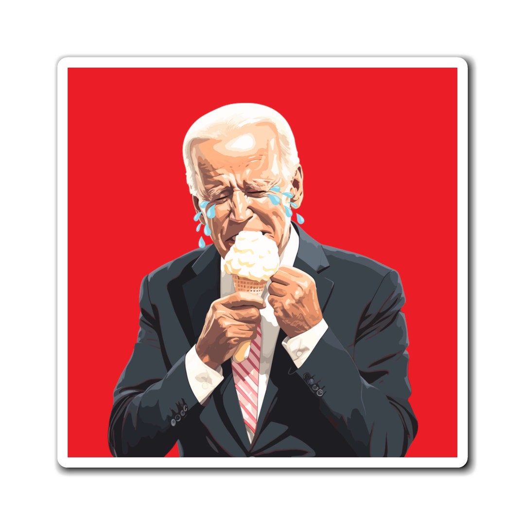 Joe Biden Crying & Eating Ice Cream Magnet - Etsy
