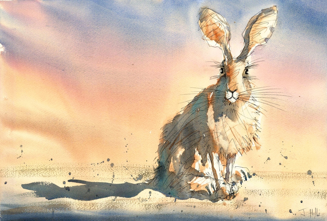 HARE ART Painting Watercolour Painting Watercolor Hare Artwork Hares ...