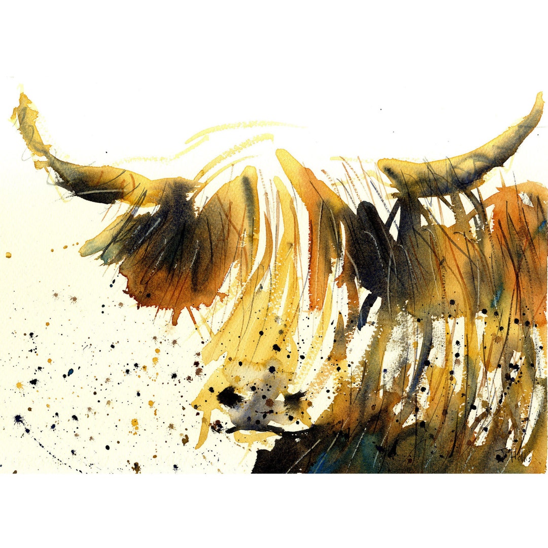 Highland Cow Print - A4 Size - Cow Art - Etsy UK