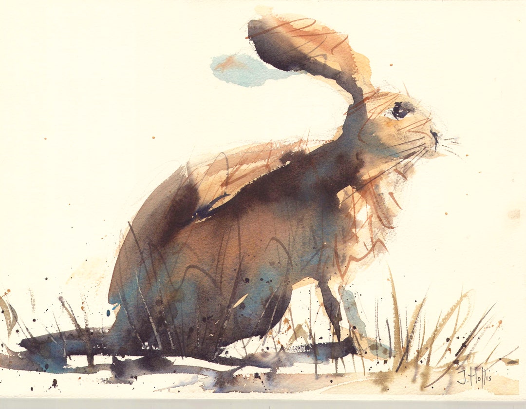 Original Hare Painting, Watercolour Painting, Hare Art, A3 Size, James ...