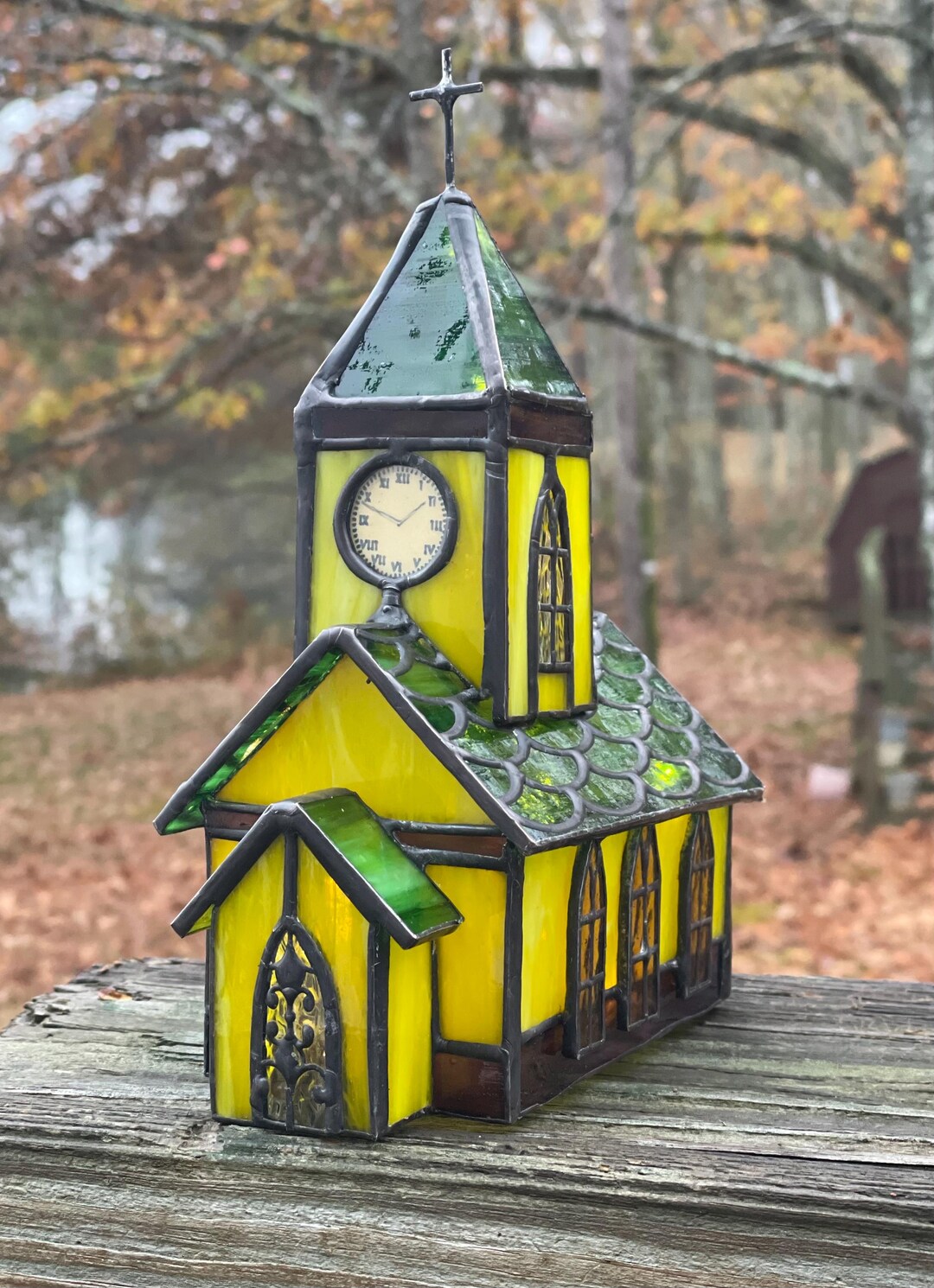 Stained Glass Church Lamp - Etsy