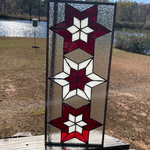 Christmas Star Stained Glass Panel. - Etsy