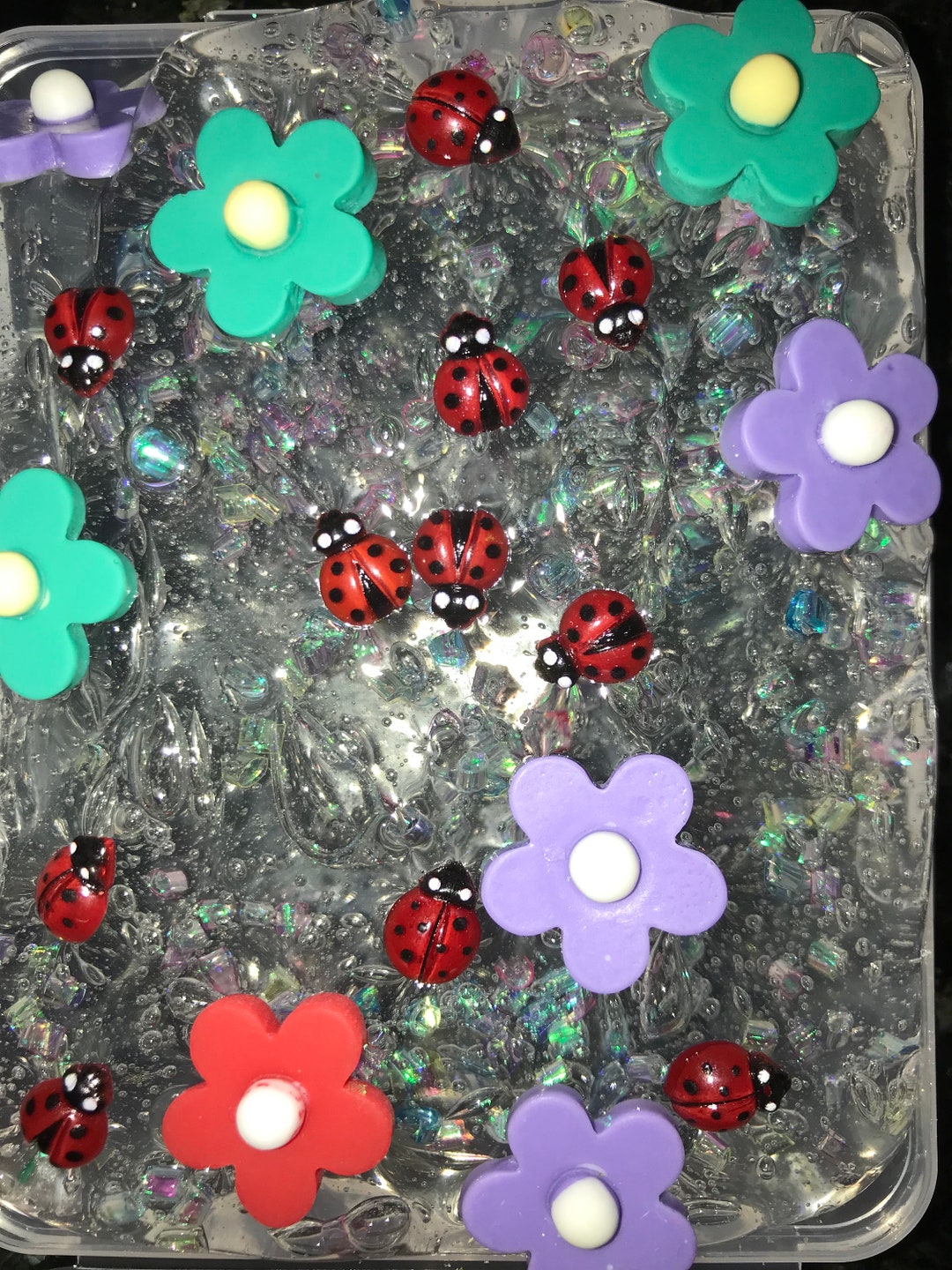 Ladybug & Flowers 8 Oz Slime - Etsy