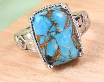 Turquoise Matrix Ring - Etsy