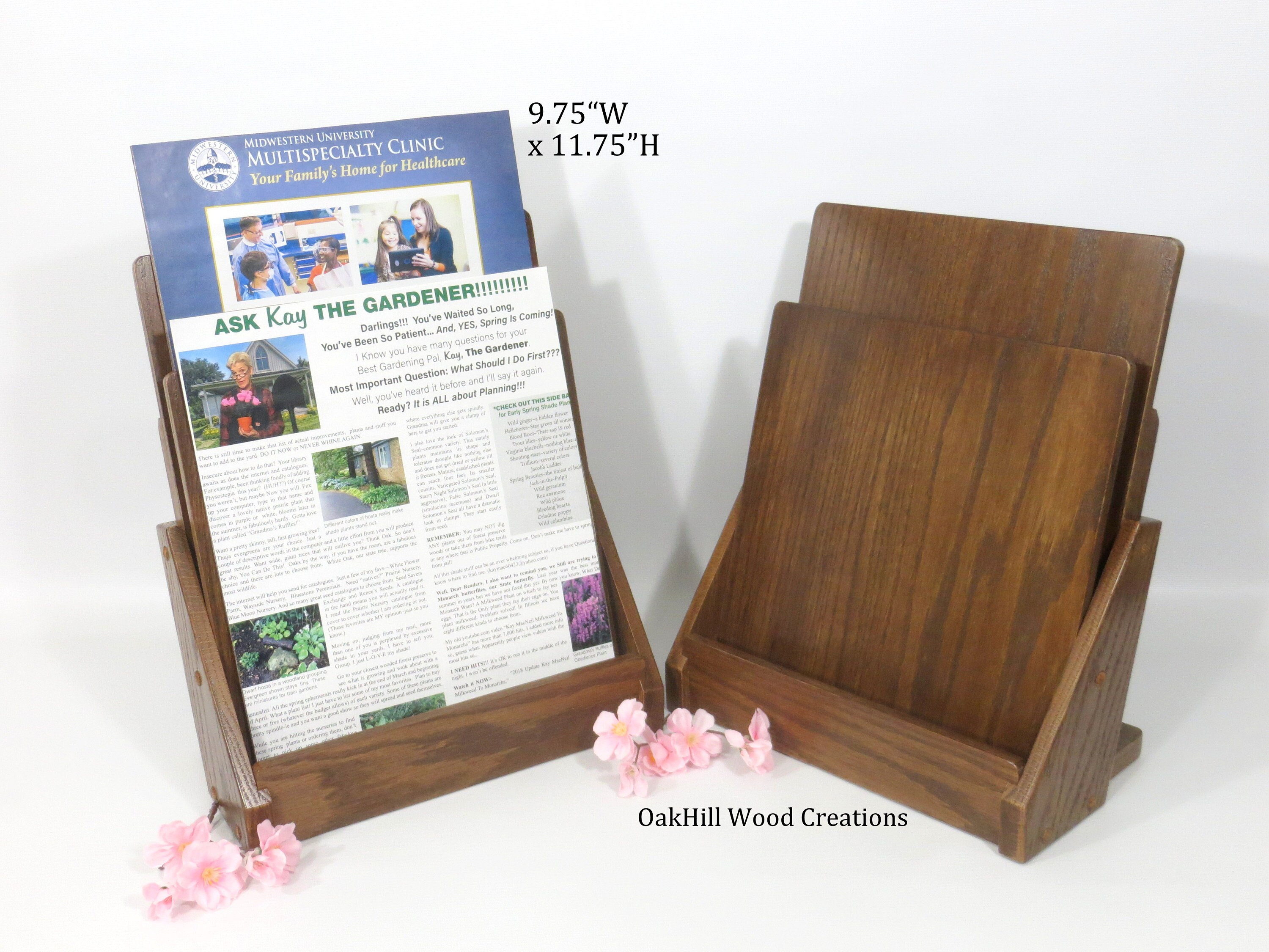 Wood Magazine Holder Display Stand 2 Tier Convention | Etsy