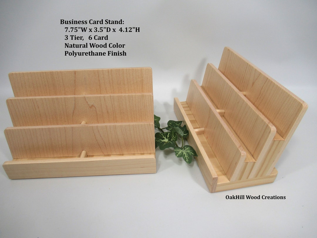 Multiple Business Card Holder, Wood Countertop Display, Reception Desk ...