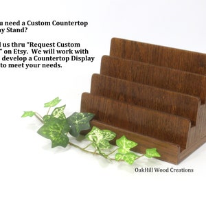 Multiple Card Holder, Wooden Card Display, Countertop Stand, Reception ...