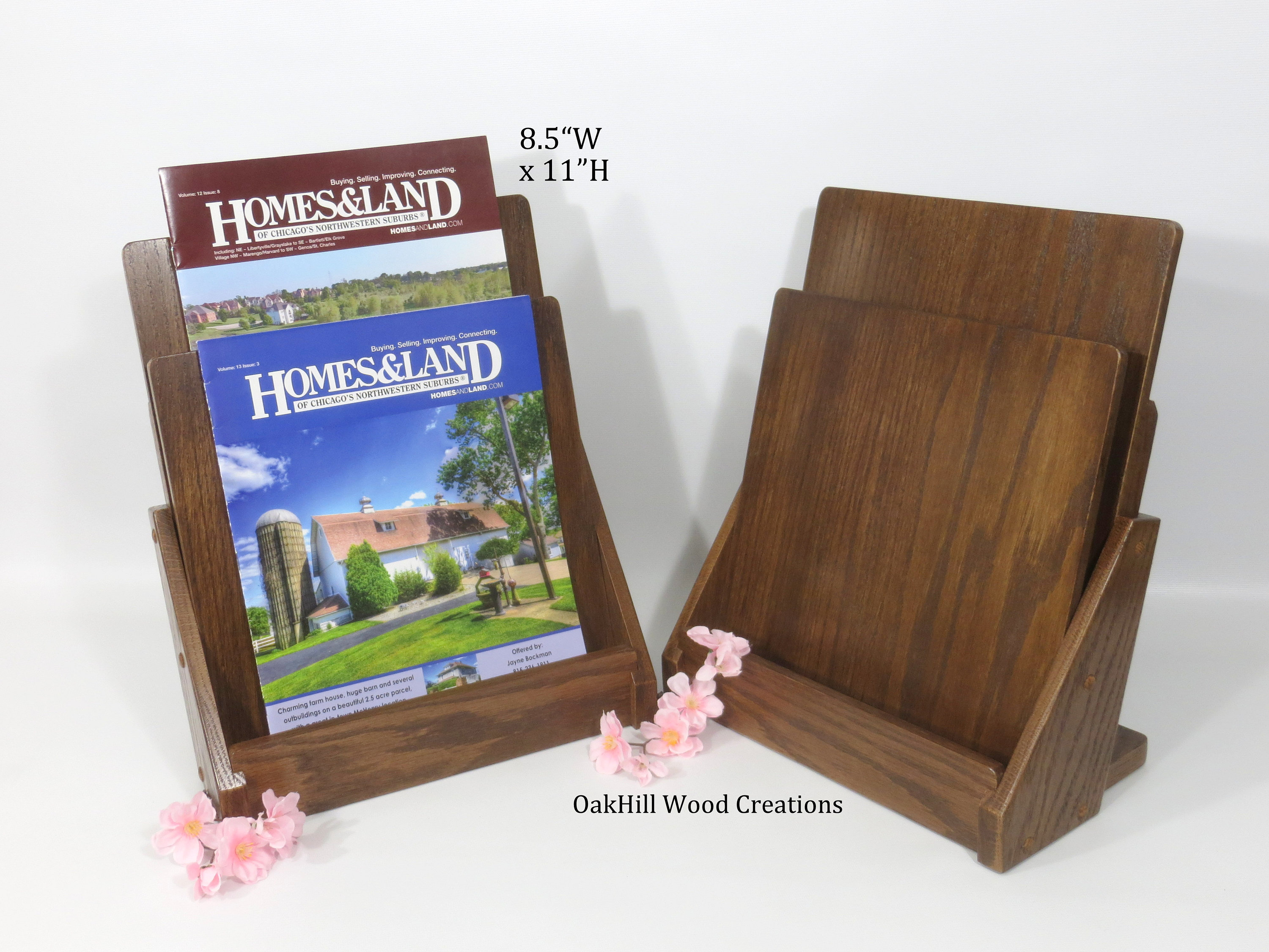 Wood Magazine Holder Display Stand 2 Tier Convention | Etsy