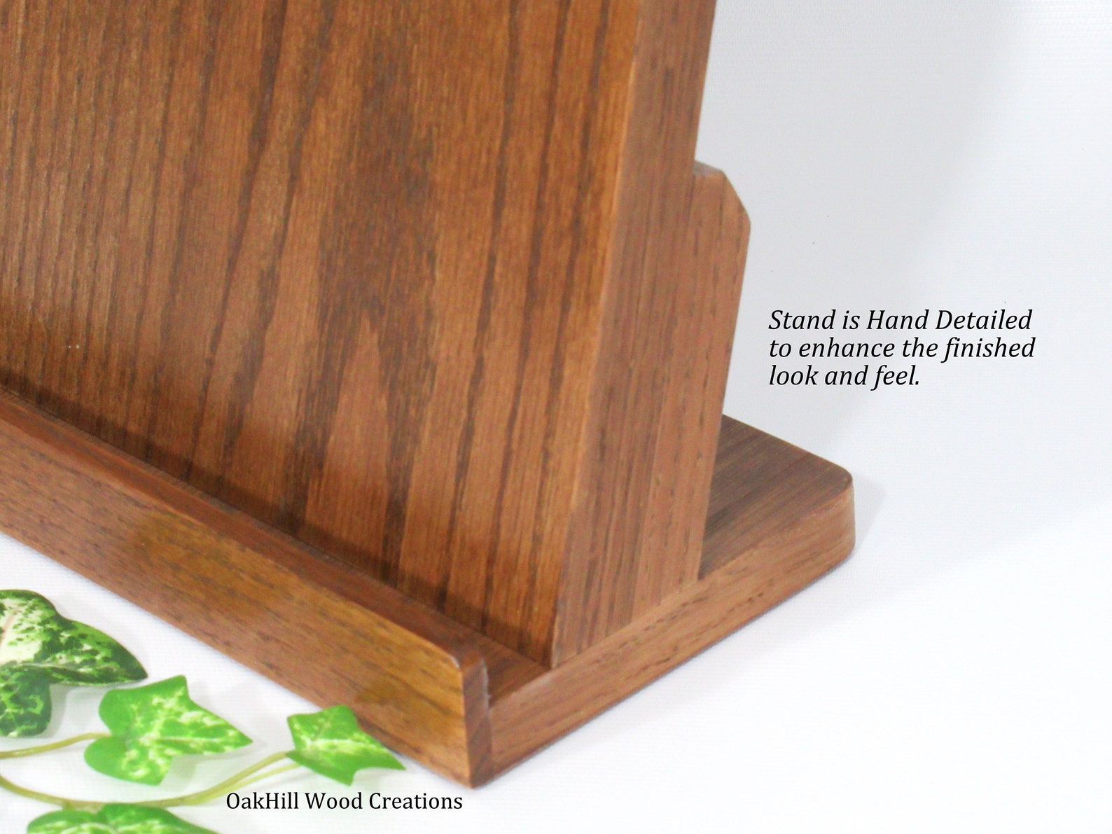 Handcrafted Oak Brochure Display Stand, 8.5x11 Countertop Flyer Holder ...