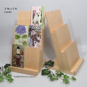 Handcrafted Wooden 3-tier Display Stand for Greeting Cards, Brochures ...