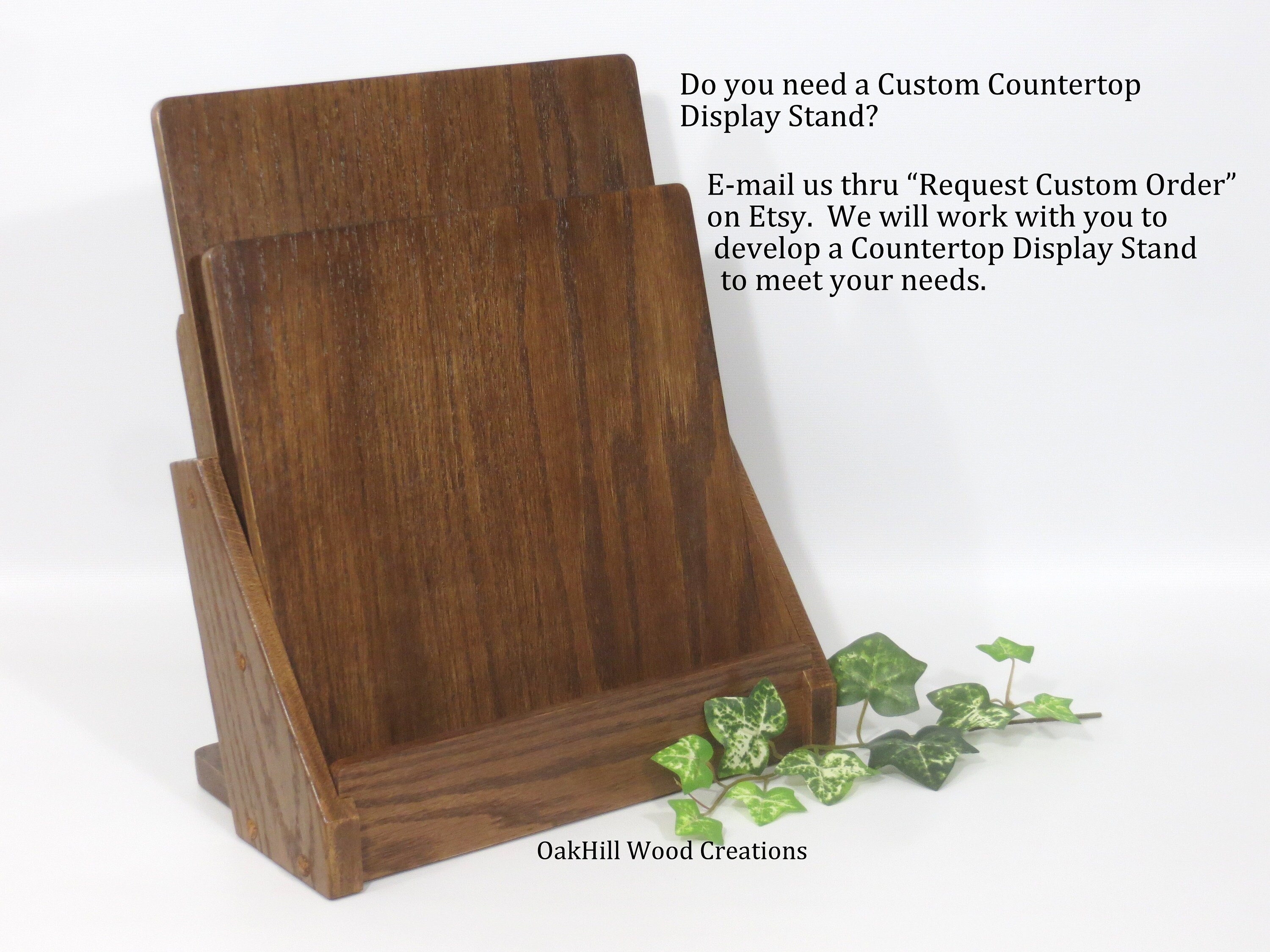 Wood Magazine Holder Display Stand 2 Tier Convention | Etsy