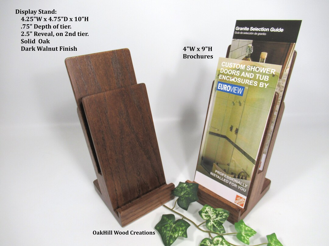 Wood Brochure Holder, Countertop Stand, Display Stand, Wooden Display ...