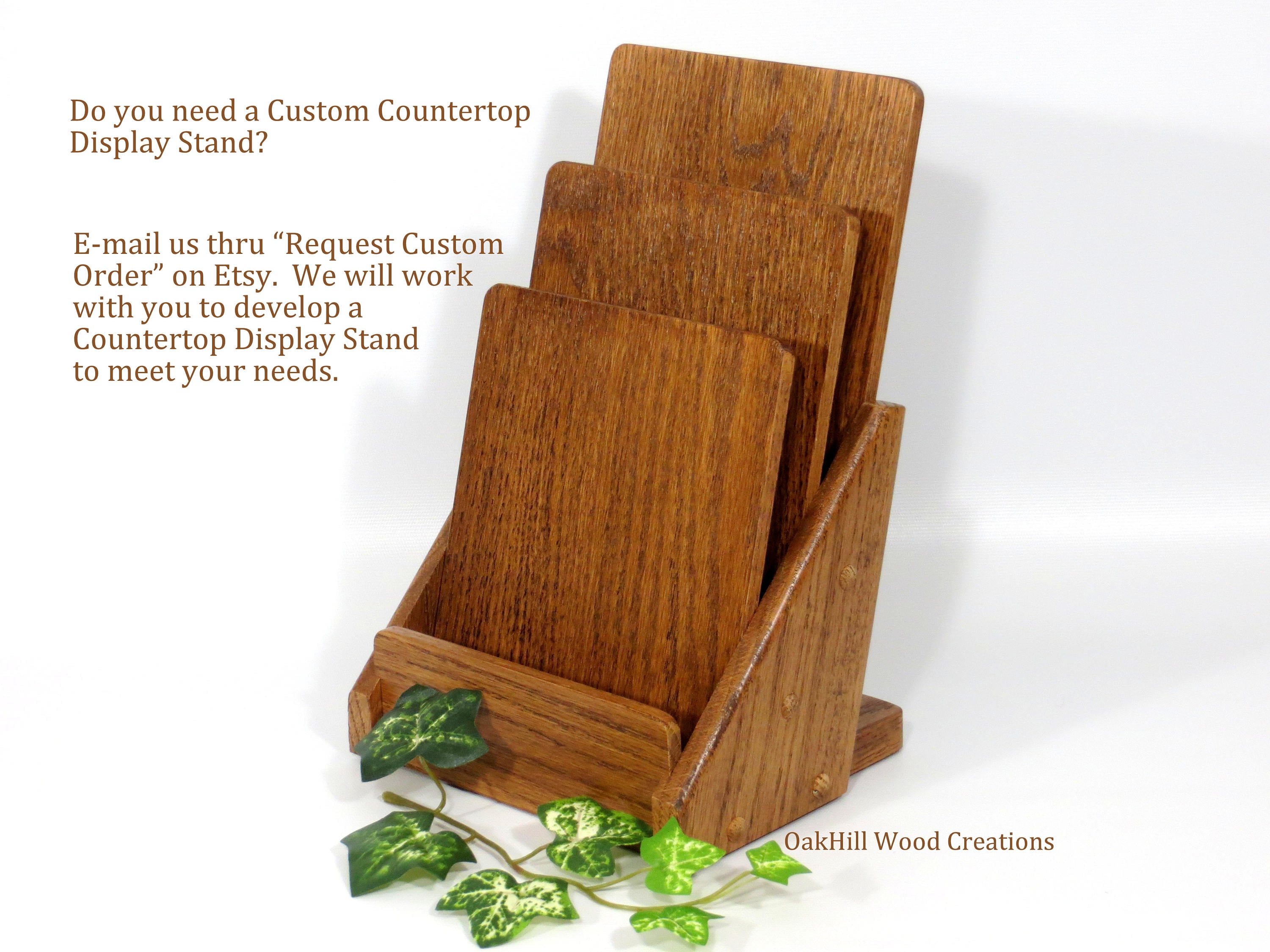 Brochure Holder Display Stand 3 Tier Countertop Stand Wood | Etsy