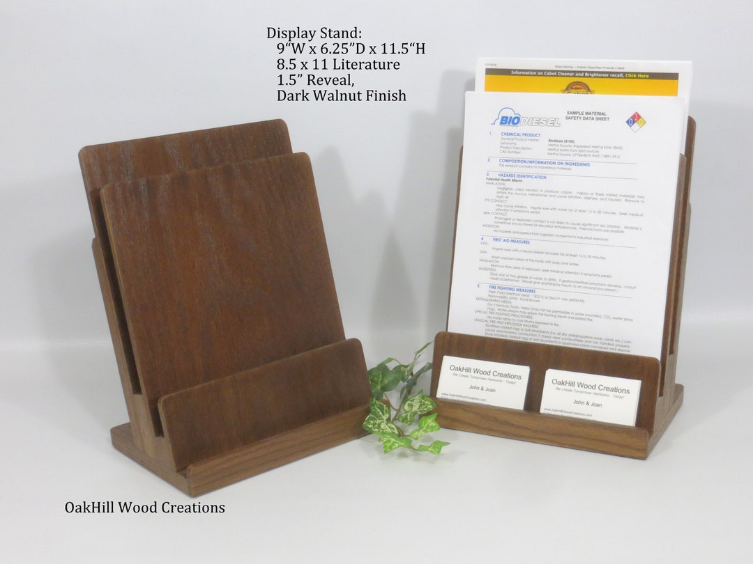 Wood Literature & Business Card Holder, 3 Tier Oak Display Stand - Etsy