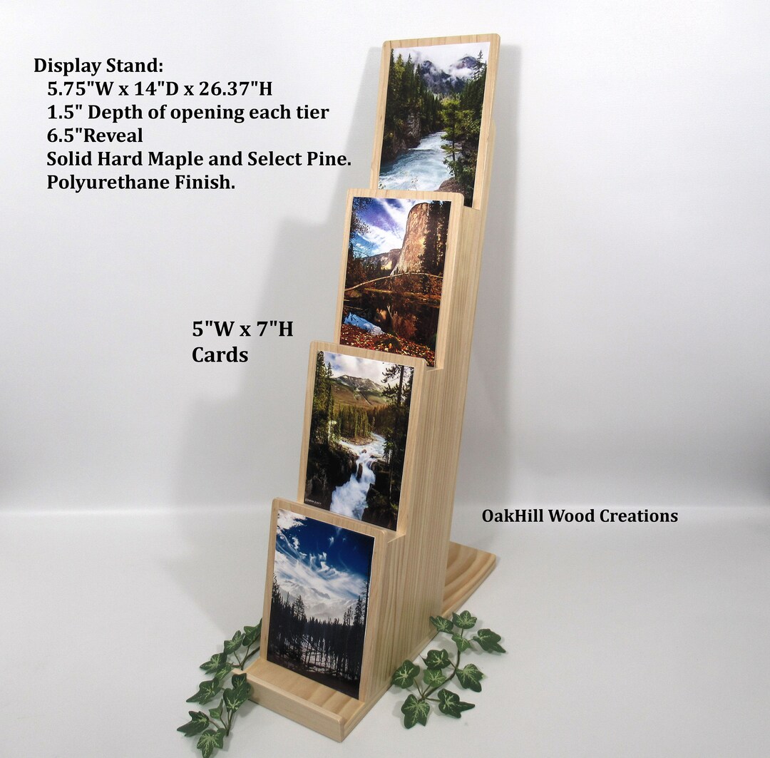 Card Display Wooden, Gallery Exhibit, Greeting Card Stand, Countertop ...