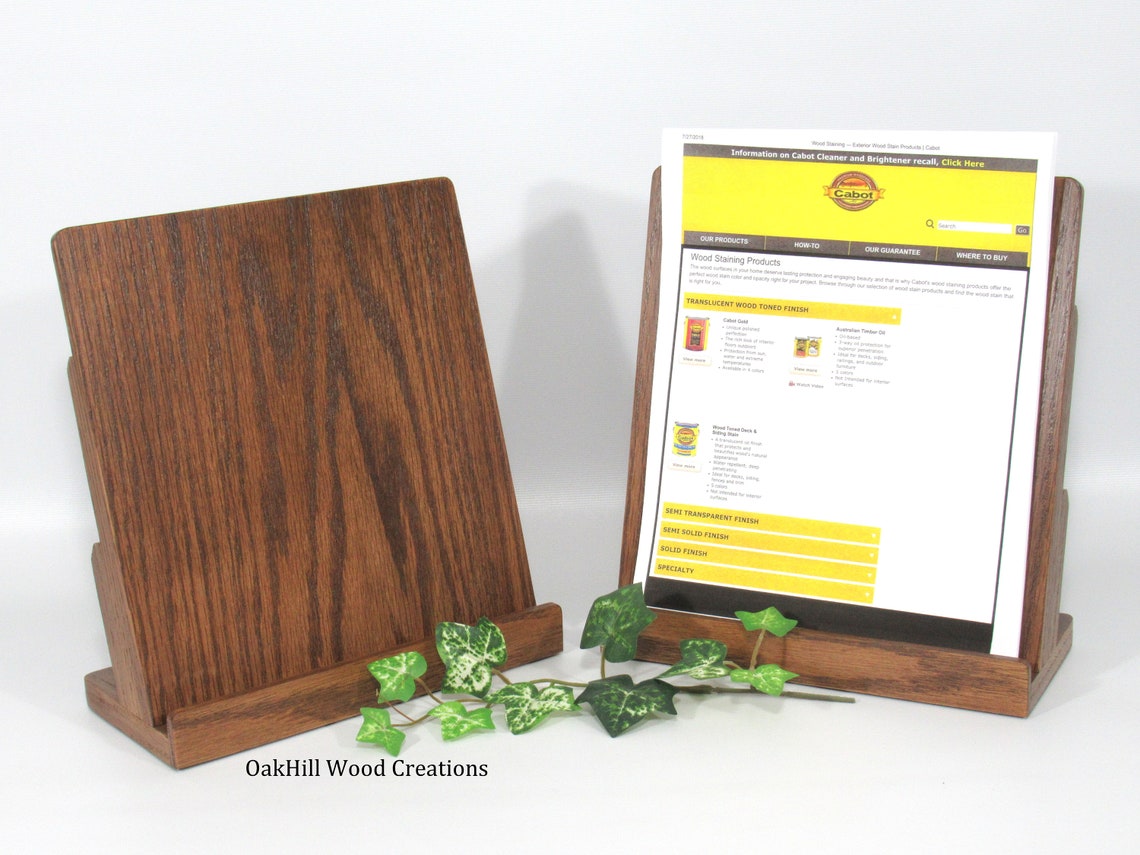 Handcrafted Oak Brochure Display Stand, 8.5x11 Countertop Flyer Holder ...