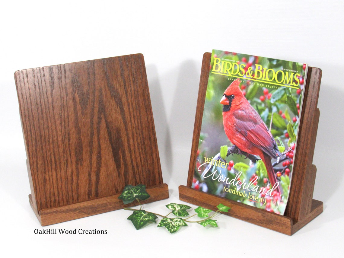 Handcrafted Oak Brochure Display Stand, 8.5x11 Countertop Flyer Holder ...