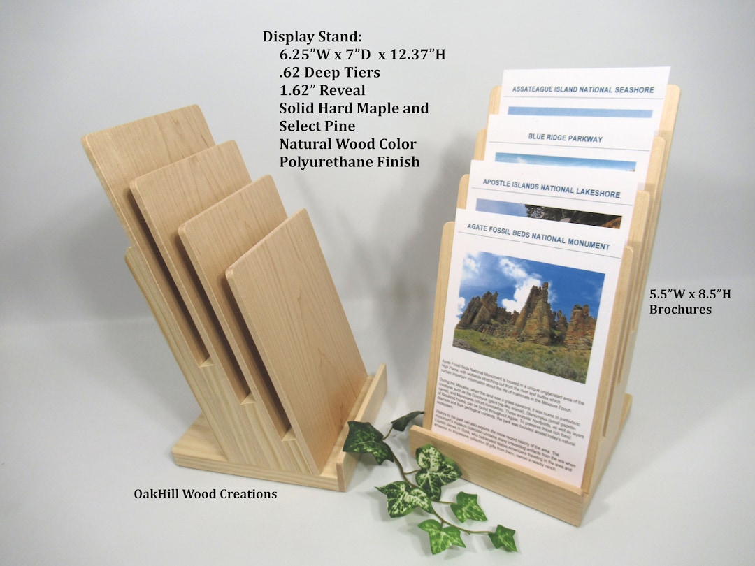 Brochure Holder, Wood Countertop Display, Conference and Seminar Events ...