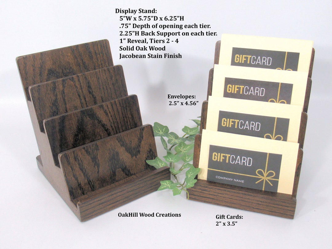 Gift Card and Envelope Wood Display Stand, POS Stand, Retail Display ...