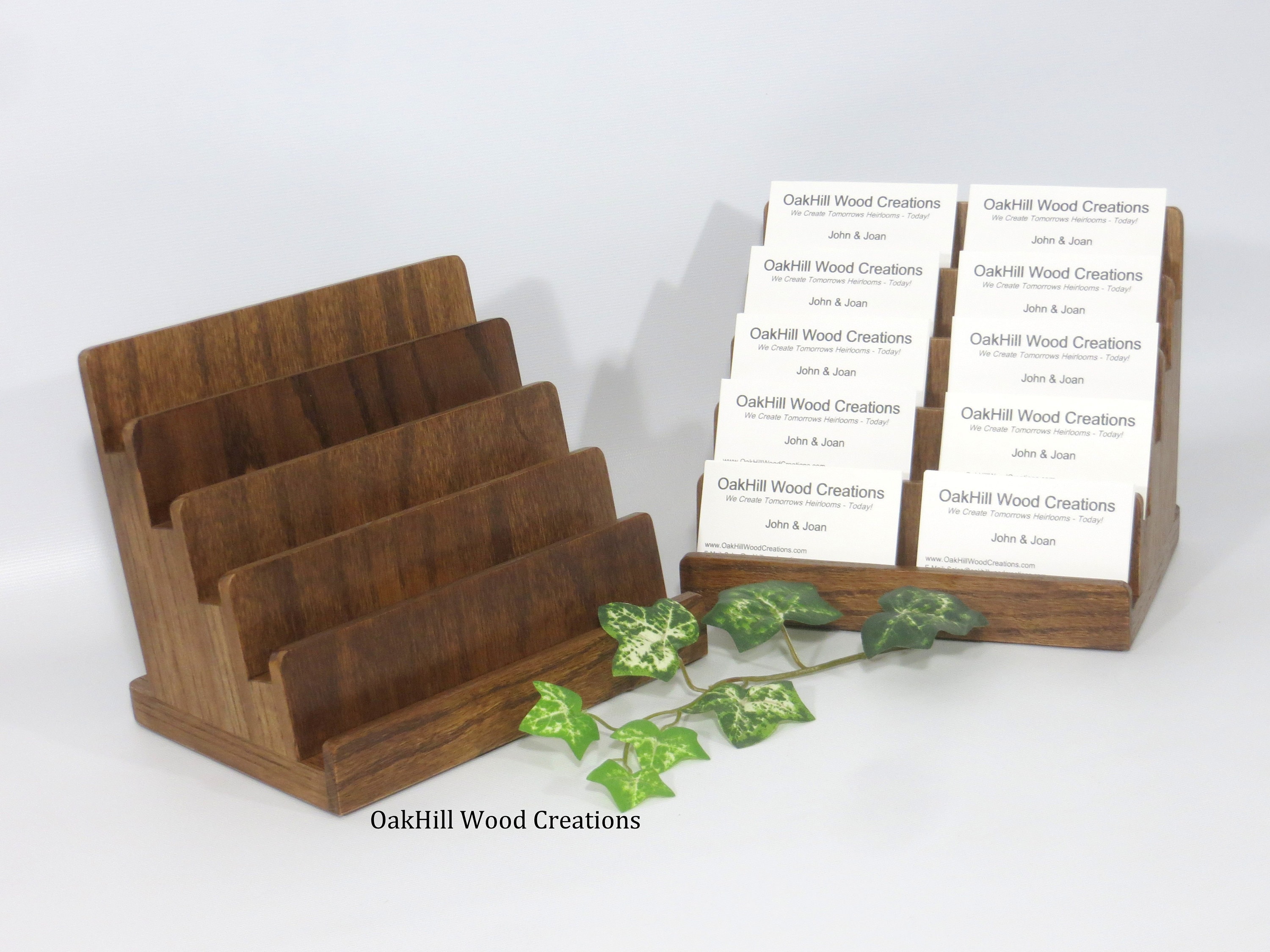 Reception Counter Card Display – 5 Tier Solid Oak Dark Walnut Stain - Etsy