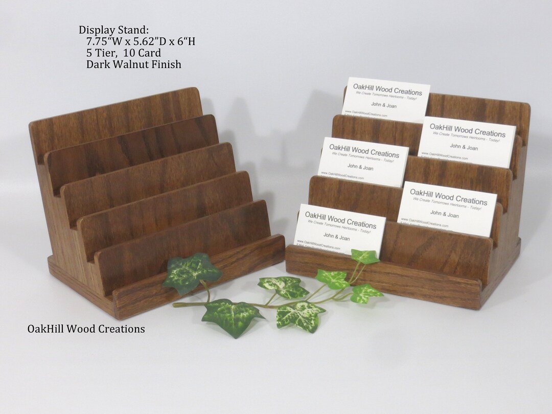 Reception Counter Card Display – 5 Tier Solid Oak Dark Walnut Stain - Etsy