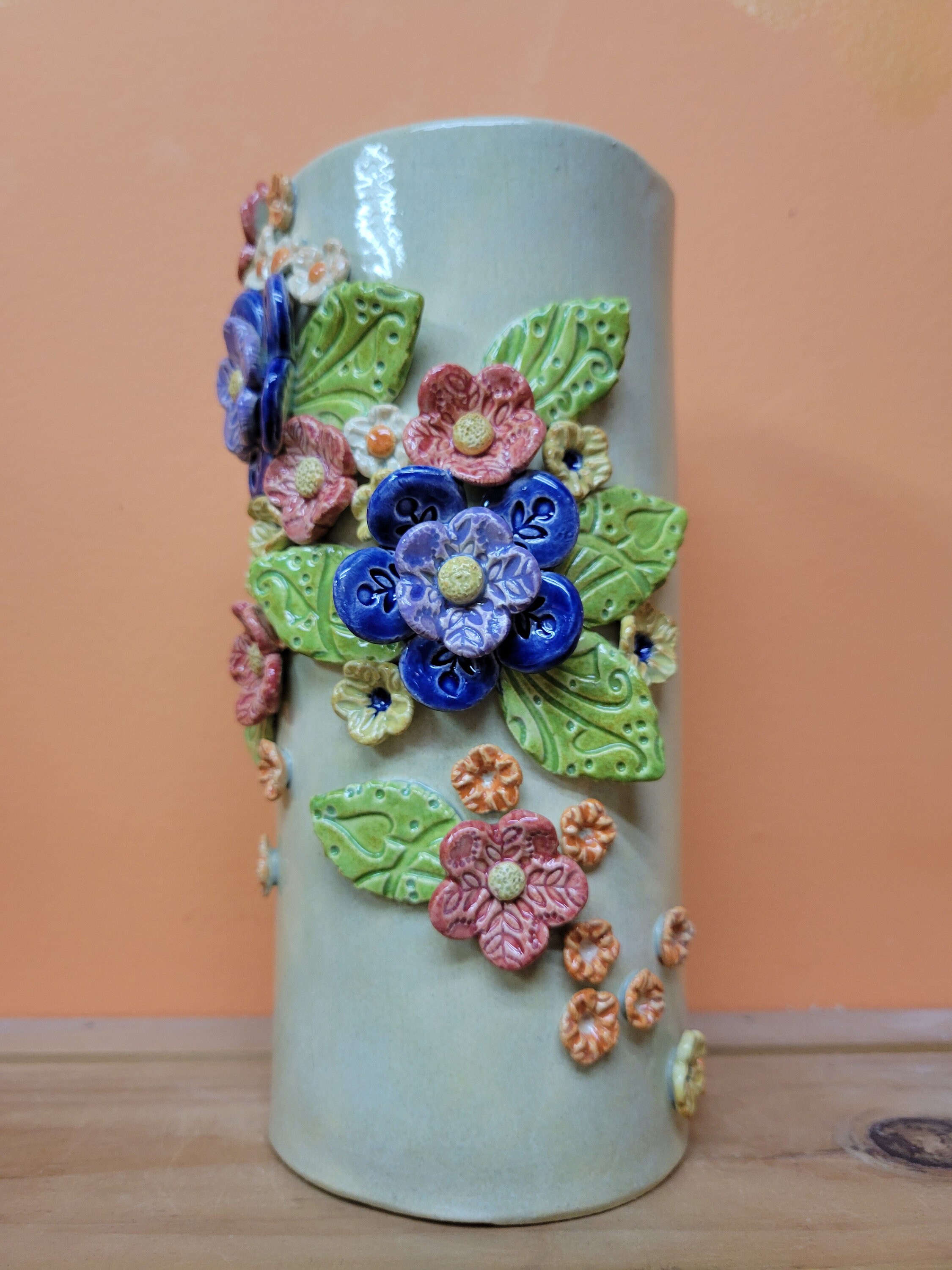 Ceramic Clay Vase With Flowers, Beautiful and Functional. - Etsy