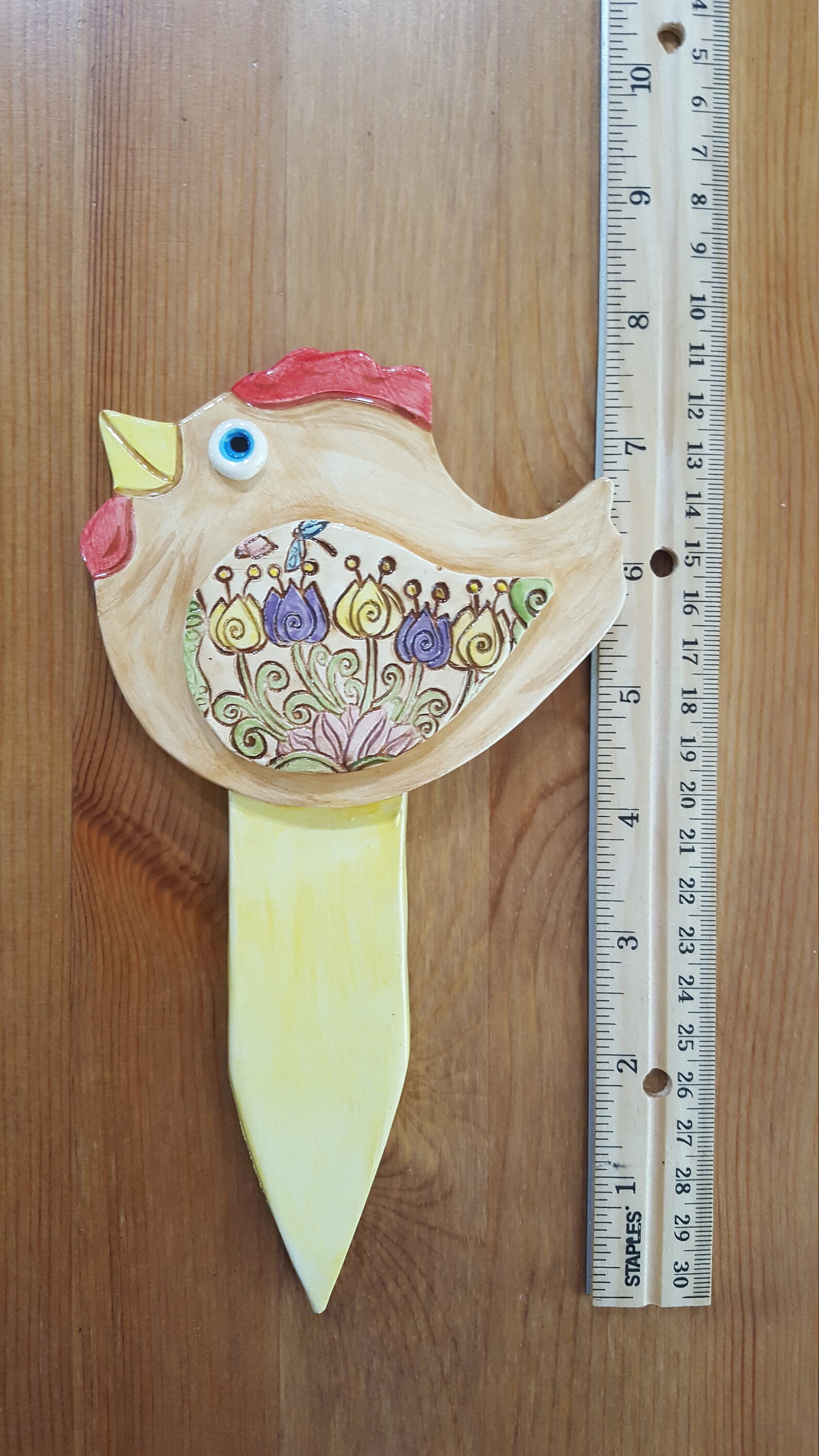 Ceramic Chicky Garden Decoration, - Etsy