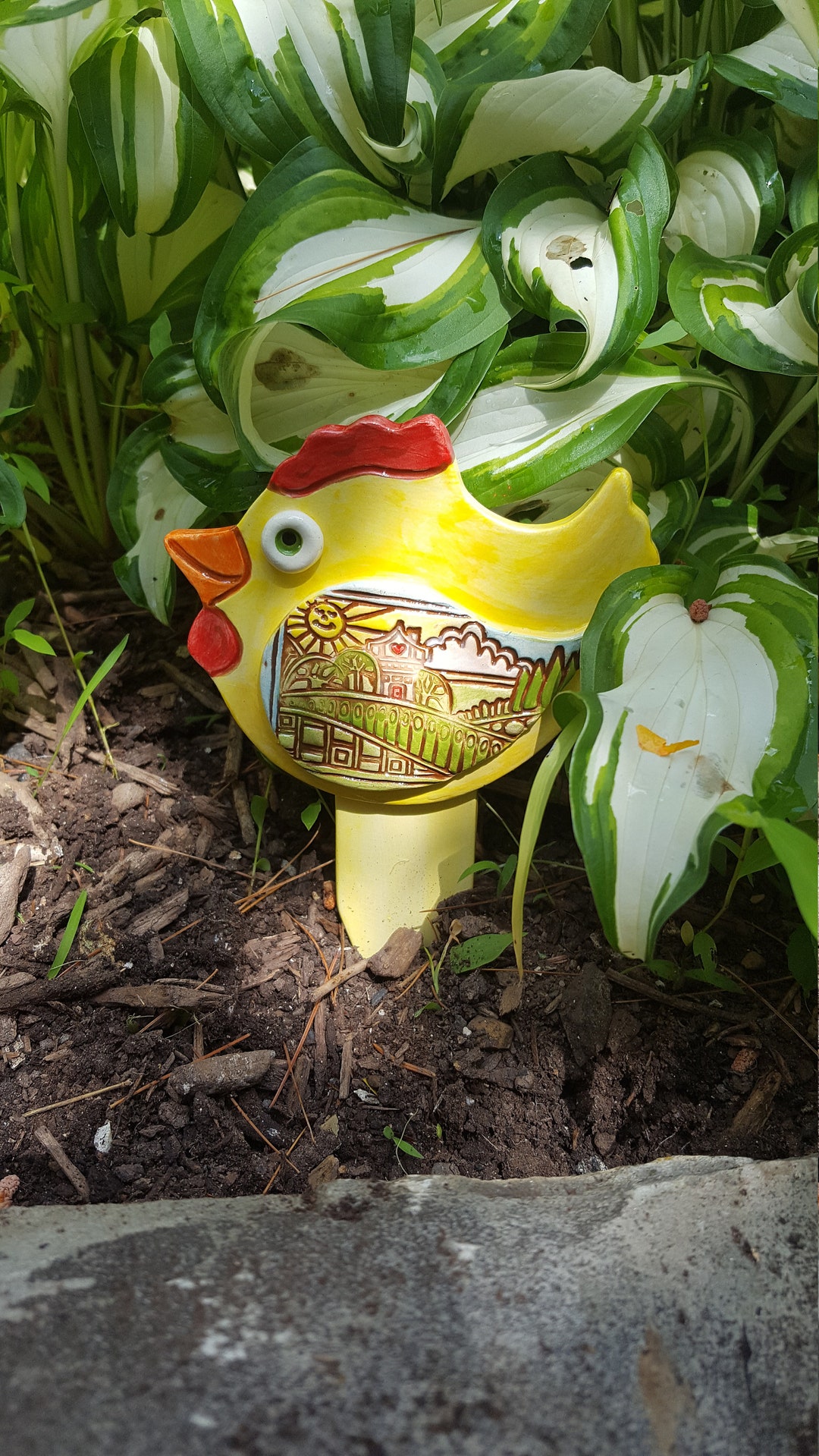 Ceramic Chicky Garden Decoration, - Etsy